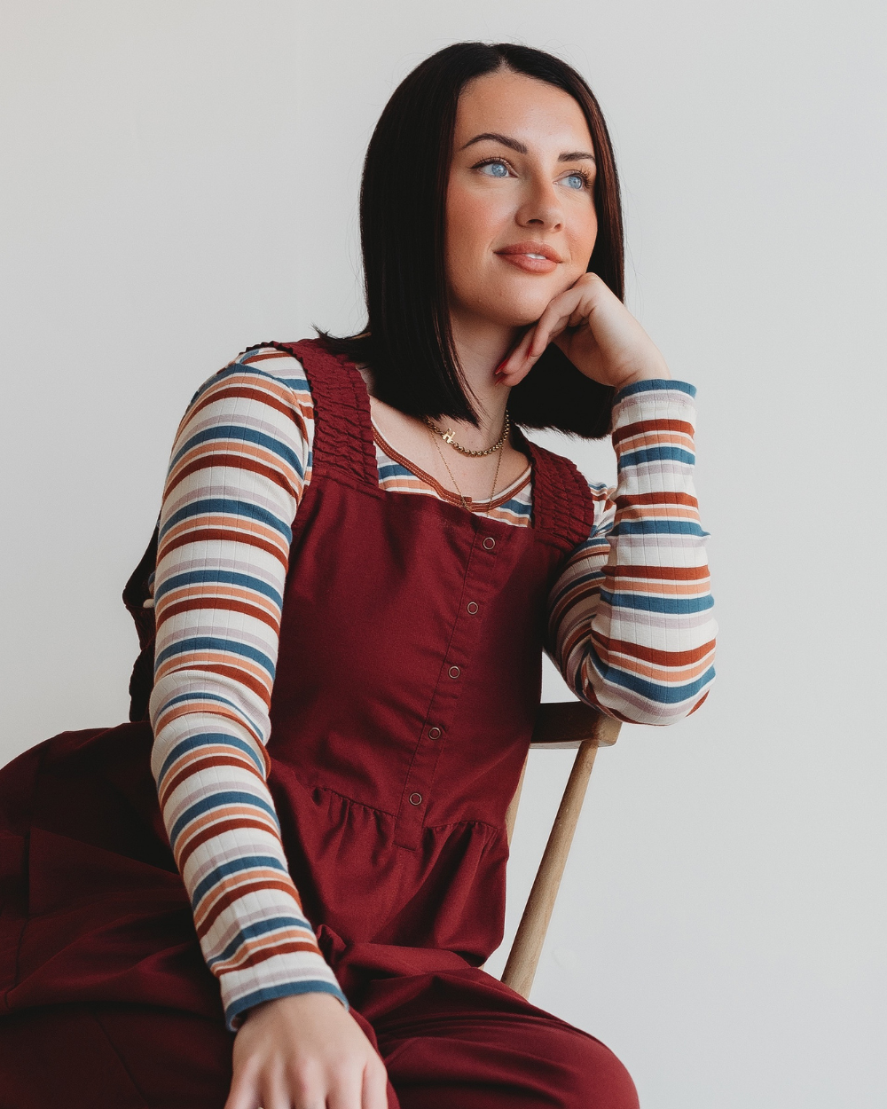 Nora Retro Stripe Rib Top | Turtledove London